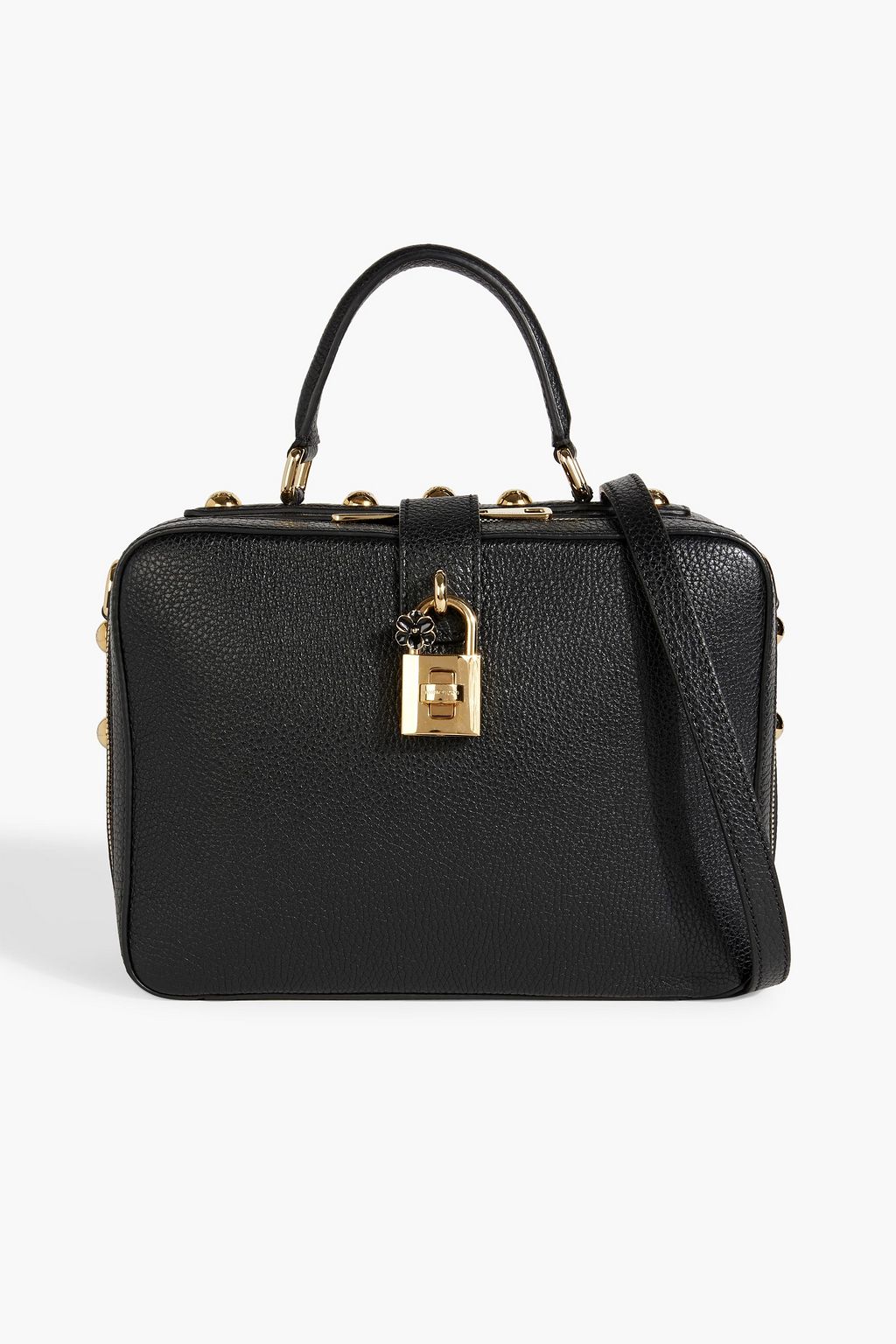 DOLCE&GABBANA Embellished Pebbled Leather Tote – Luxury Designer ...